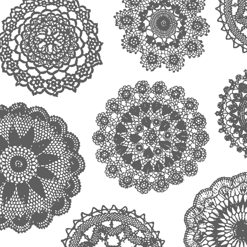 CLIP ART: Vintage Doily Set // Beautiful Lace Doilies // Photoshop ...