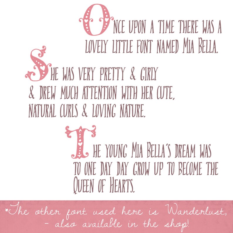 Mia Bella Font Download, Digital Font File, Hand Drawn Font Design, TTF ...