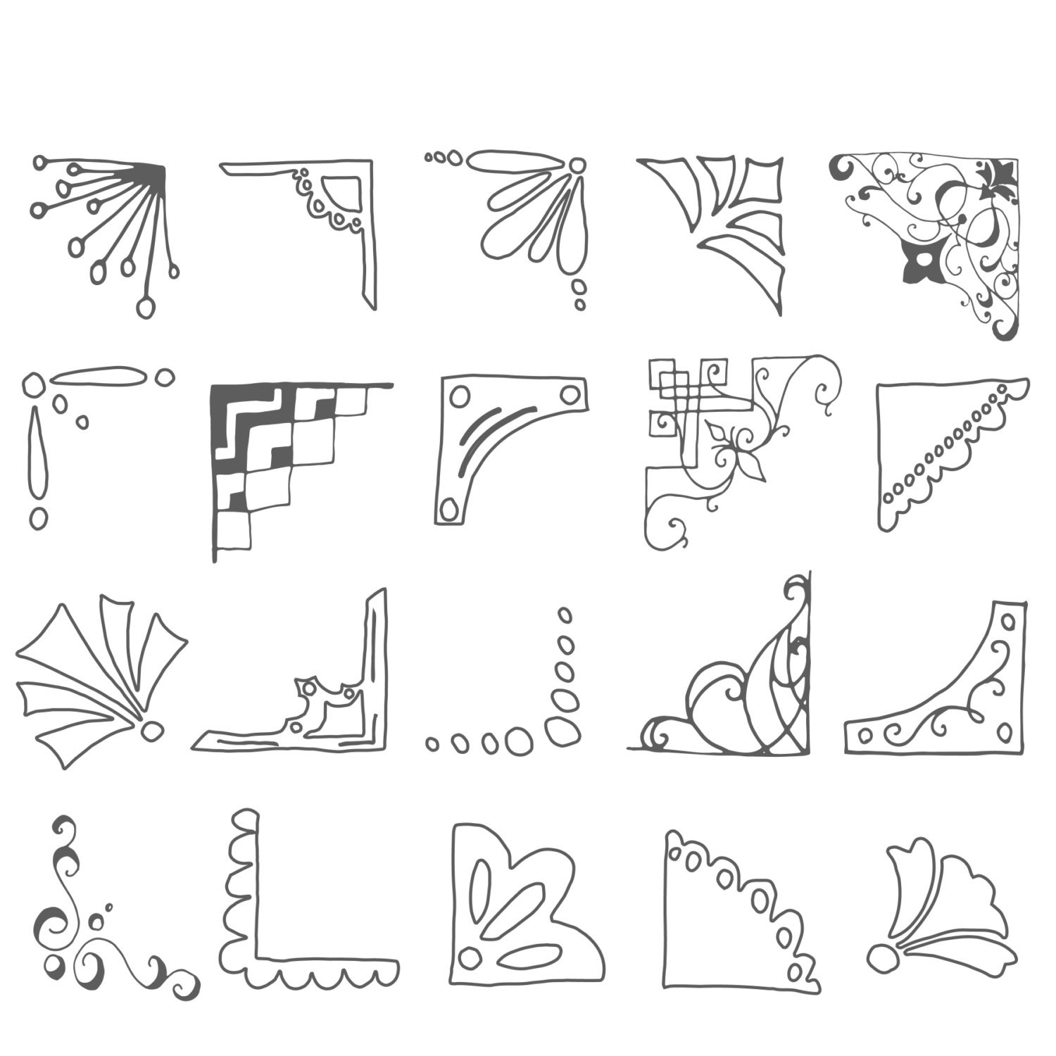 CLIP ART: Cute Picture Corners // Hand Drawn Bespoke // Whimsical ...