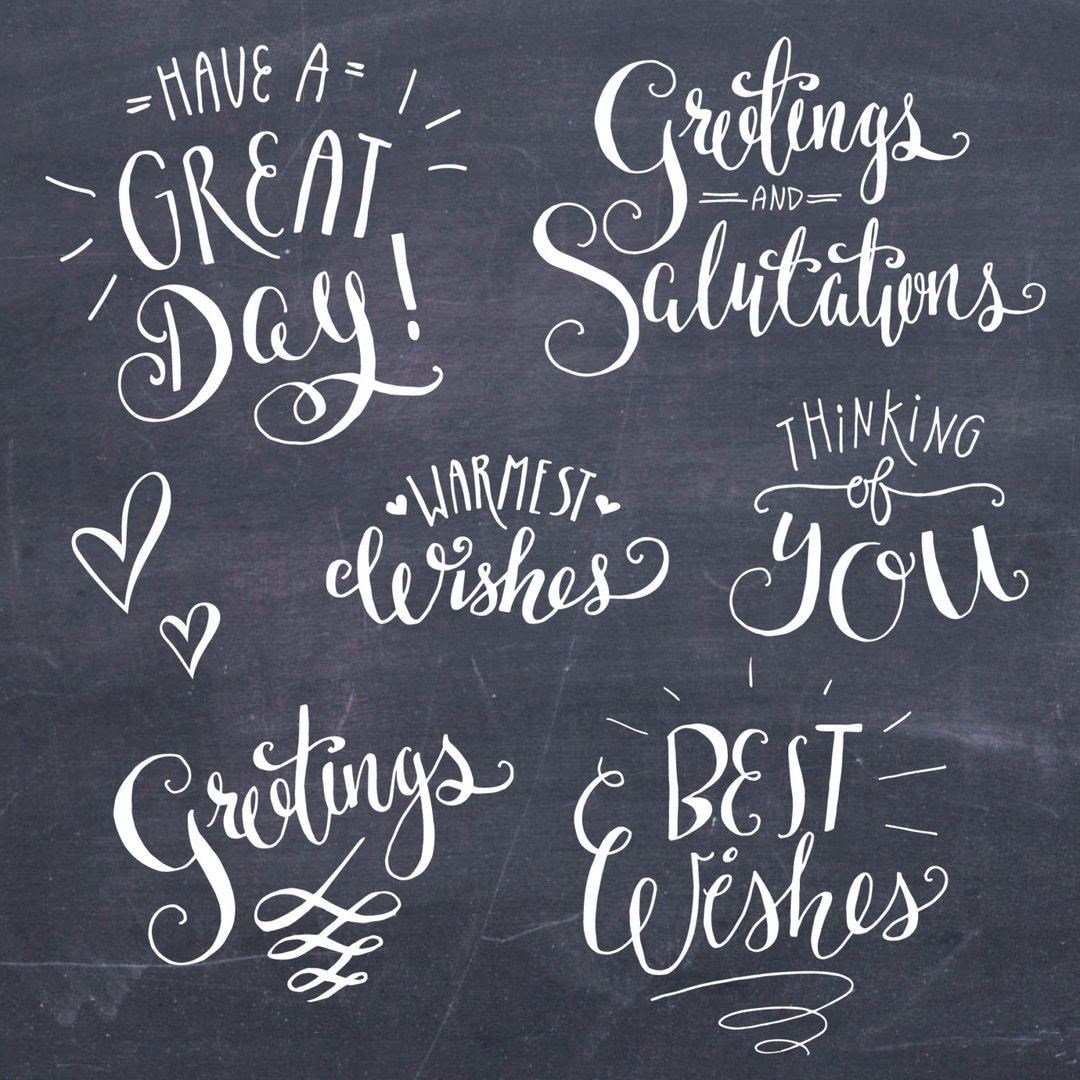 Card Making Clipart Set, Word Art Greetings and Messages, Photo ...