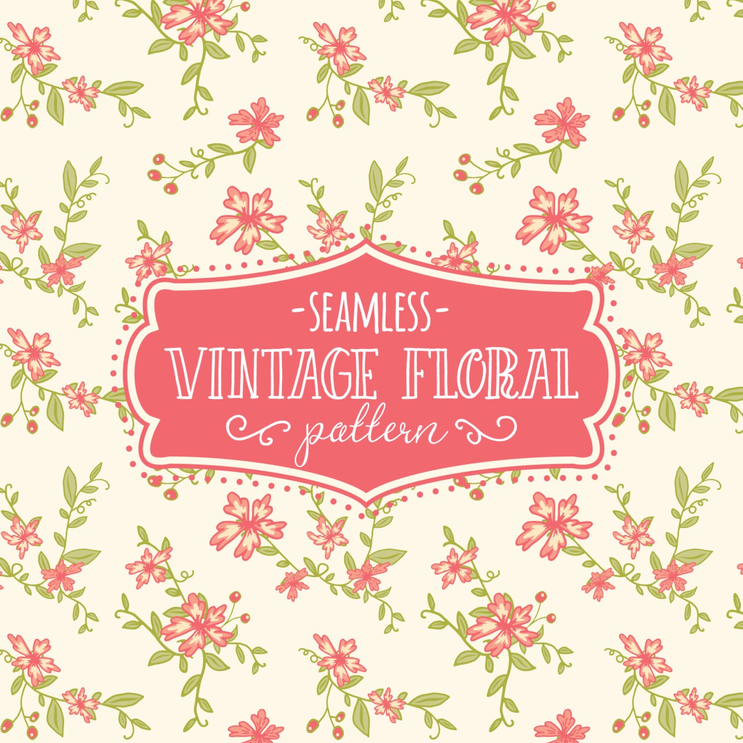Vintage Floral Seamless Pattern Floral Digital Paper Pack | Etsy