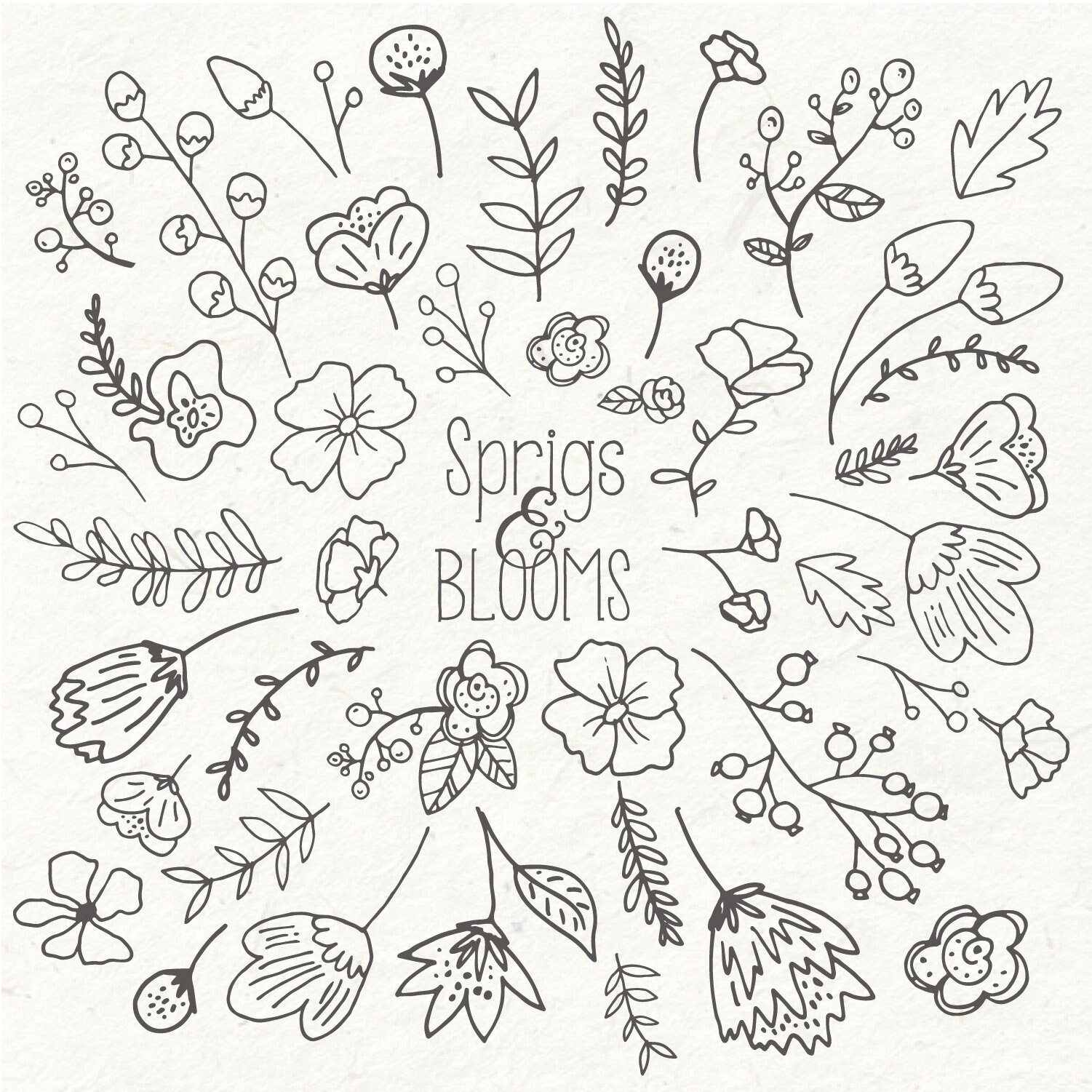 Art & Collectibles Flower Sprigs Digital etna.com.pe