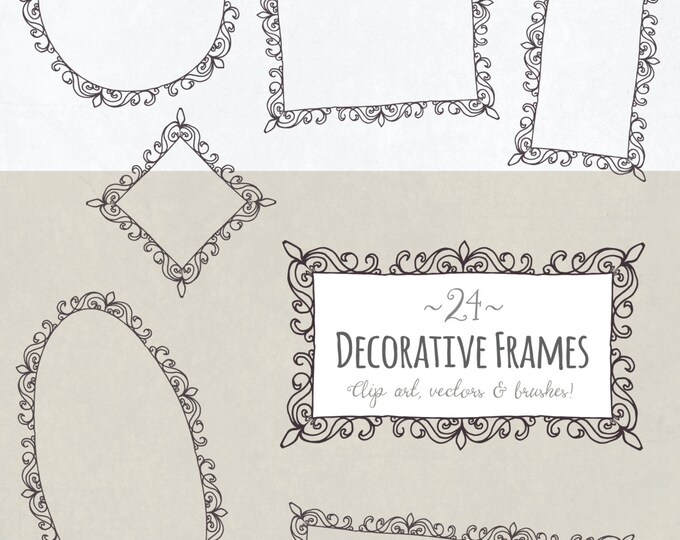 Doodle Frames Clipart, Digital Frames, Label Clipart, Educational ...