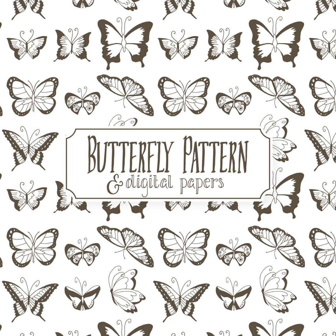 Butterfly Digital Paper Seamless Pattern Swatches Butterfly - Etsy