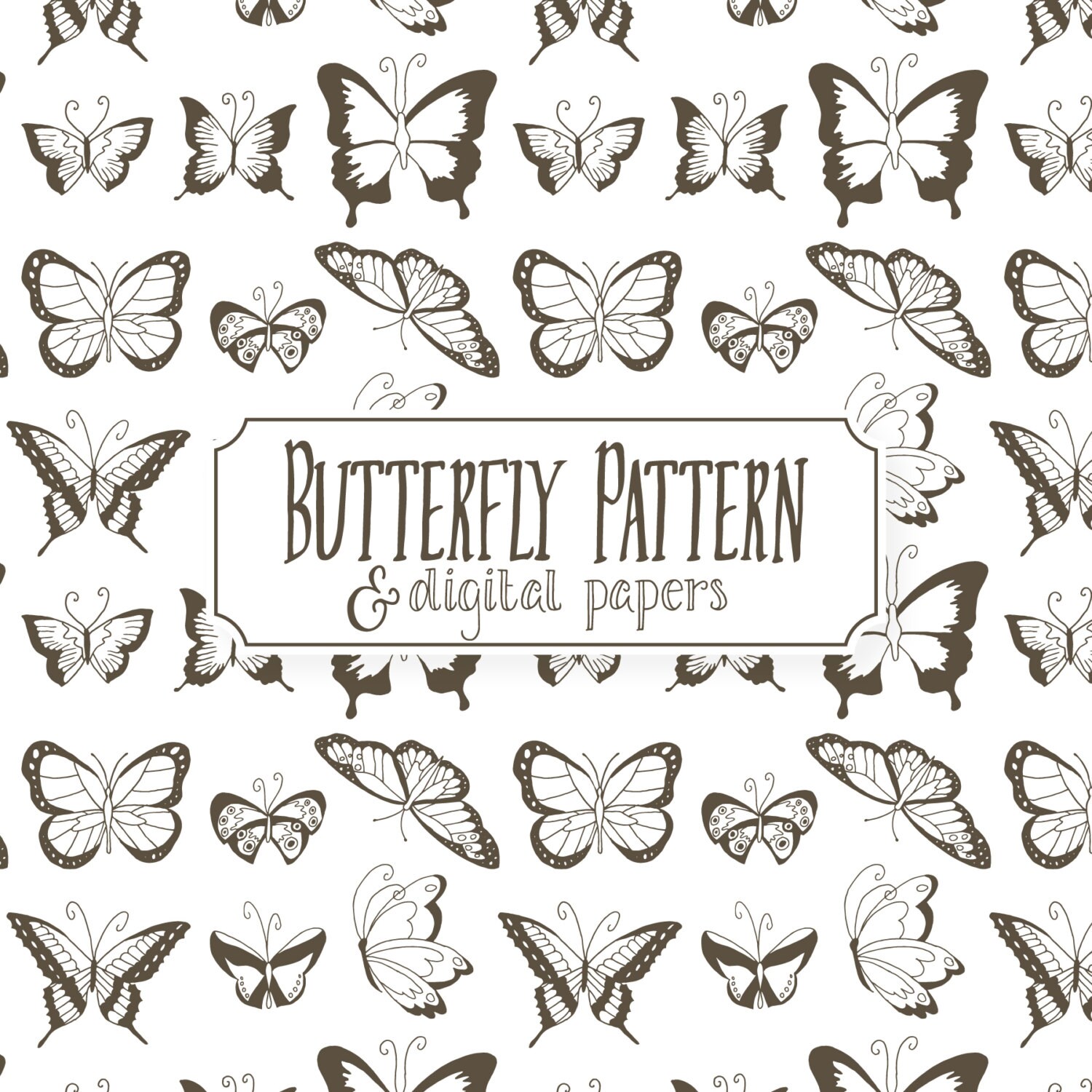 Butterfly Digital Paper Seamless Pattern Swatches Butterfly - Etsy