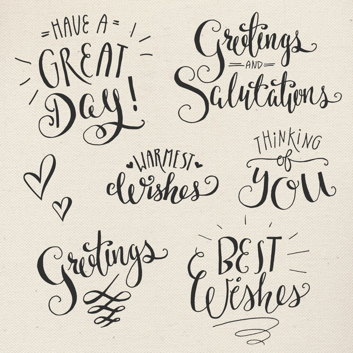 Card Making Clipart Set, Word Art Greetings and Messages, Photo ...