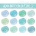 12 Watercolor Circles Clip Art // Aqua Color // Instant Download ...