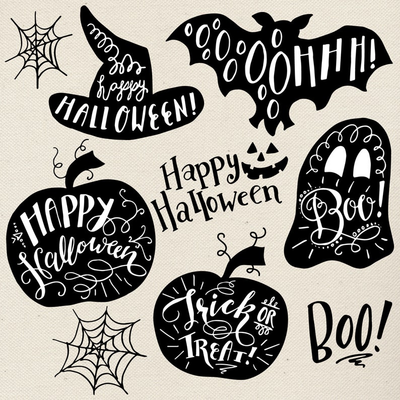 Happy Halloween Clip Art Bundle // Halloween Clipart PNG - Etsy