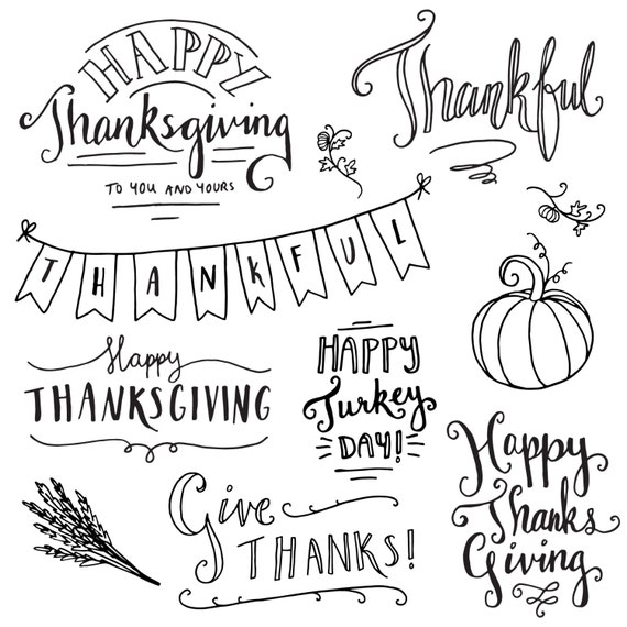 Thanksgiving Black And White Clipart