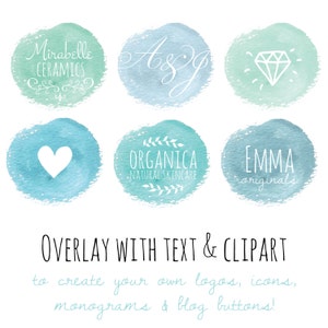 12 Watercolor Circles Clip Art // Aqua Color // Instant Download ...