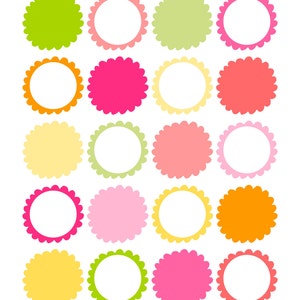 Frame Clipart Set, 20 Digital Frames, Round Frames, Scalloped Circle ...