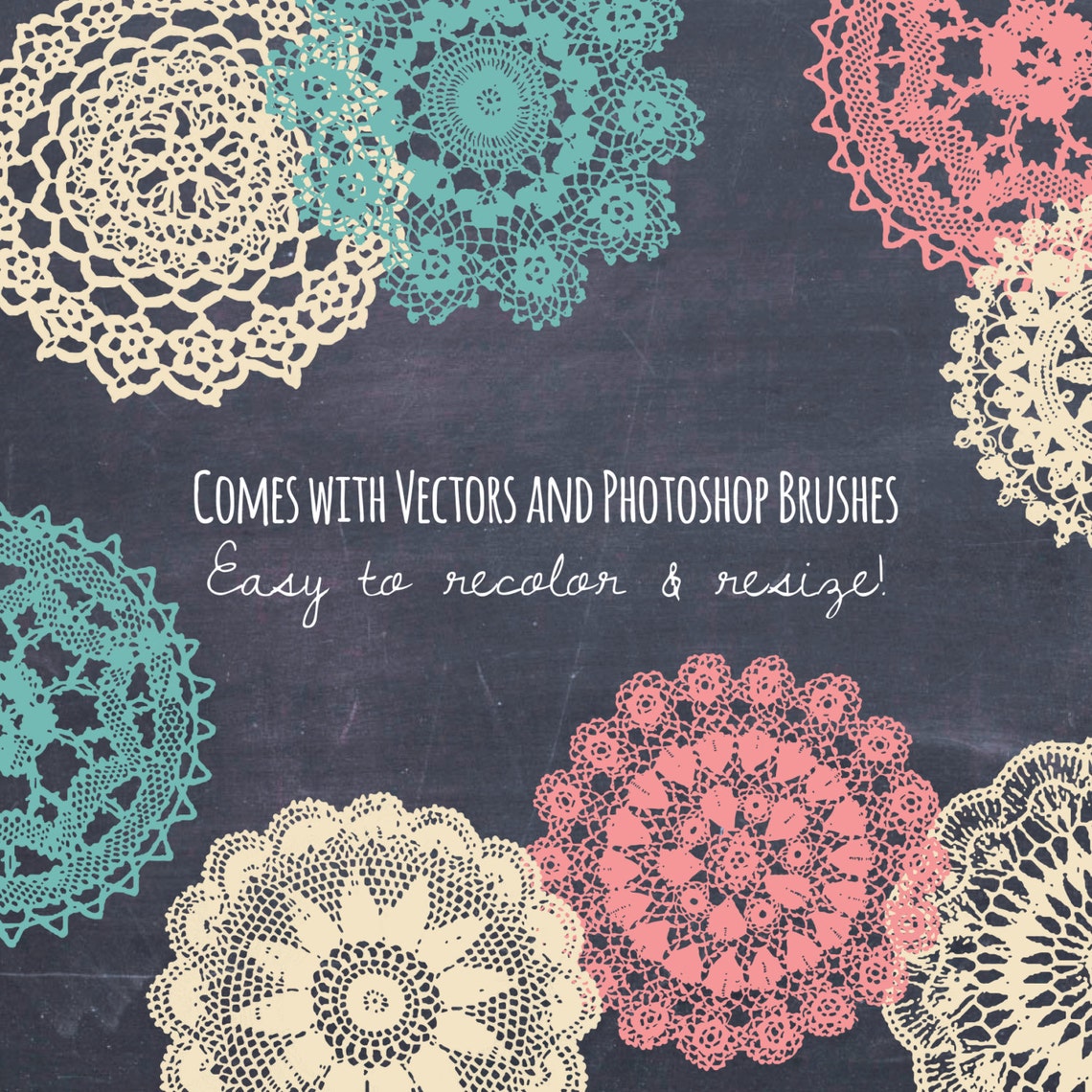CLIP ART: Vintage Doily Set // Beautiful Lace Doilies // Photoshop ...