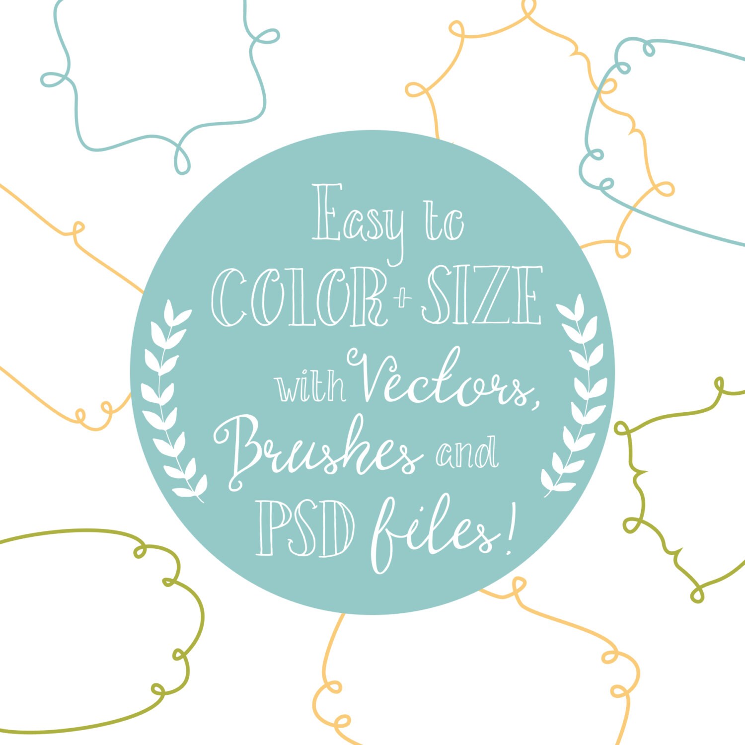 CLIP ART: Cute Digital Doodle Frames // Clipart // Digital Download ...