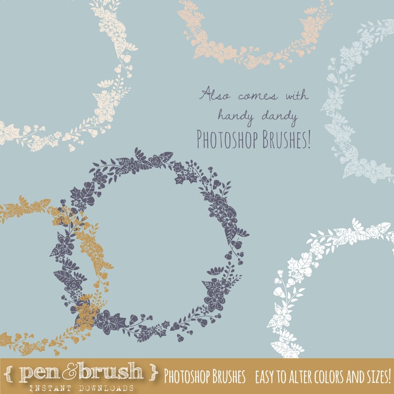 Floral Wreath Clipart, Floral Clipart Frames, Clipart Wreaths, Digital ...