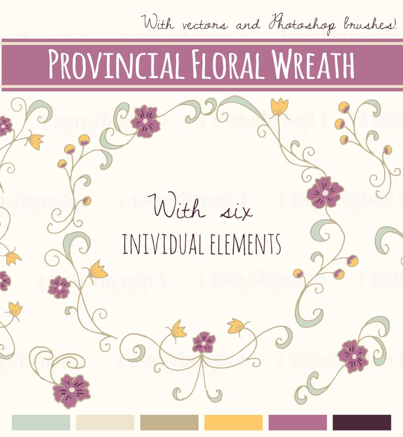 Floral Wreath Clipart Set, Wreath Clipart, Laurel Wreath Clip Art ...