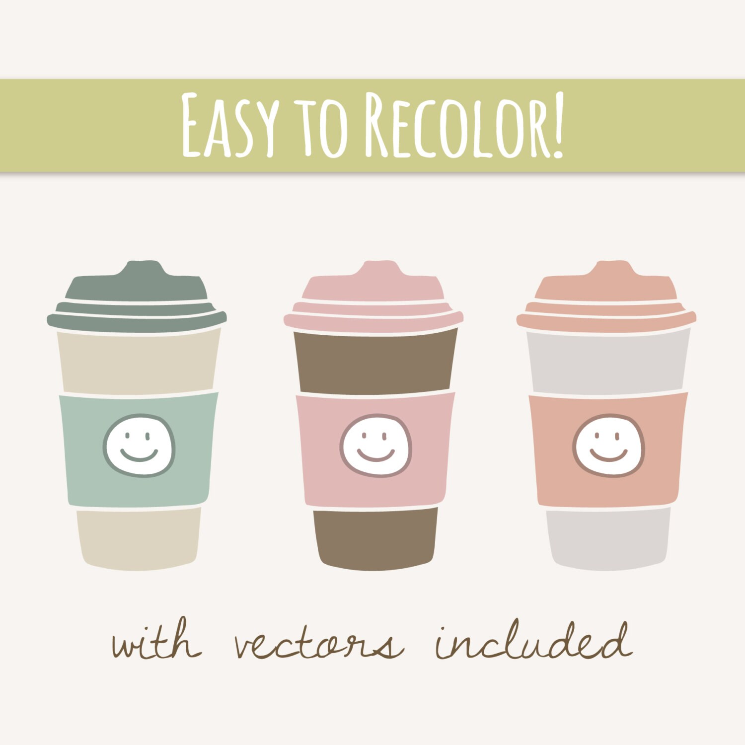 Cute Coffee Clipart Set, Planner Clipart, Coffee Clip Art, Coffee ...