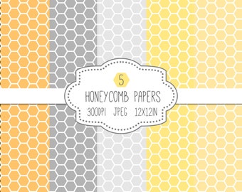 Honeycomb Digital Papers Natural Scrapbooking Backgrounds - Etsy