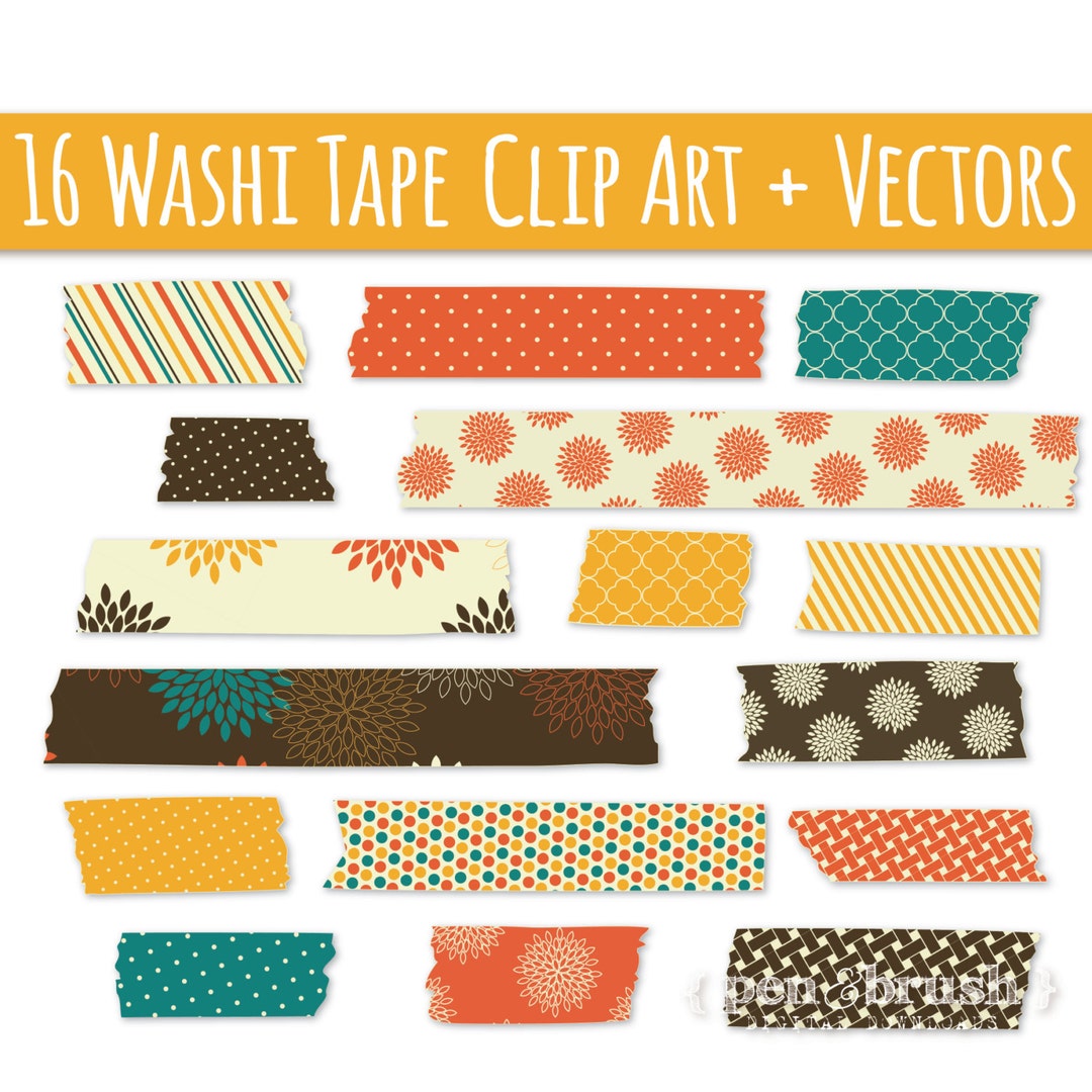 Washi Tape Clip Art // Vector & PNG // Autumn Days // Fall Colors ...