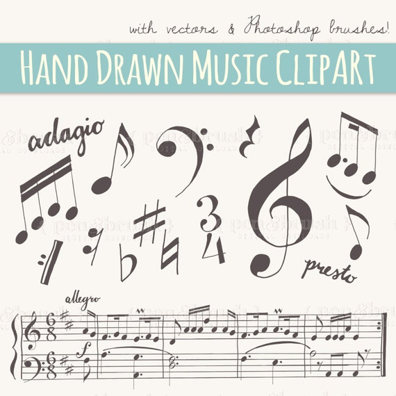 Music Notes Clipart Music Clipart Music Png Digital Clip | Etsy