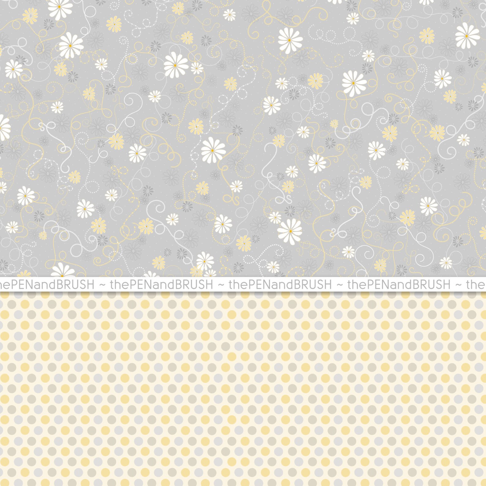 Digital Paper Pack // Sunshine Daisy // Printable Paper // Unique ...