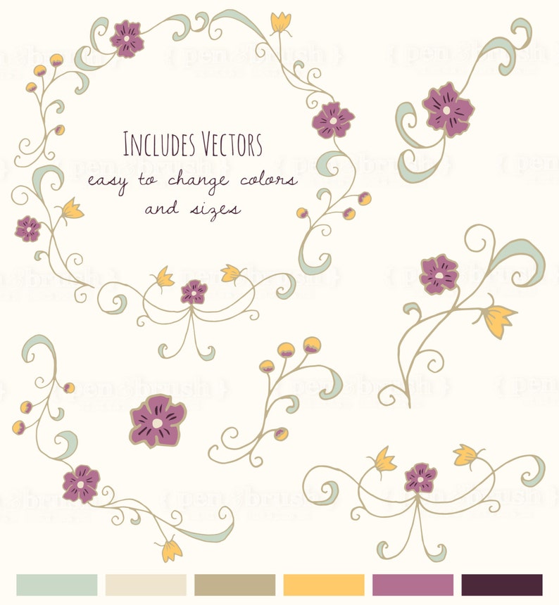 Floral Wreath Clipart Set, Wreath Clipart, Laurel Wreath Clip Art ...
