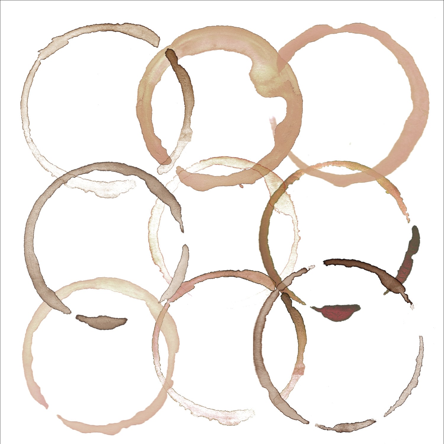 Watercolor Coffee Stain Clipart, Digital Clipart Coffee Rings, Coffee ...