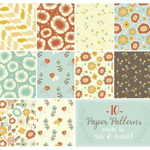 Spring Floral Papers, Digital Paper Pack, Floral Digital Papers, Flower ...