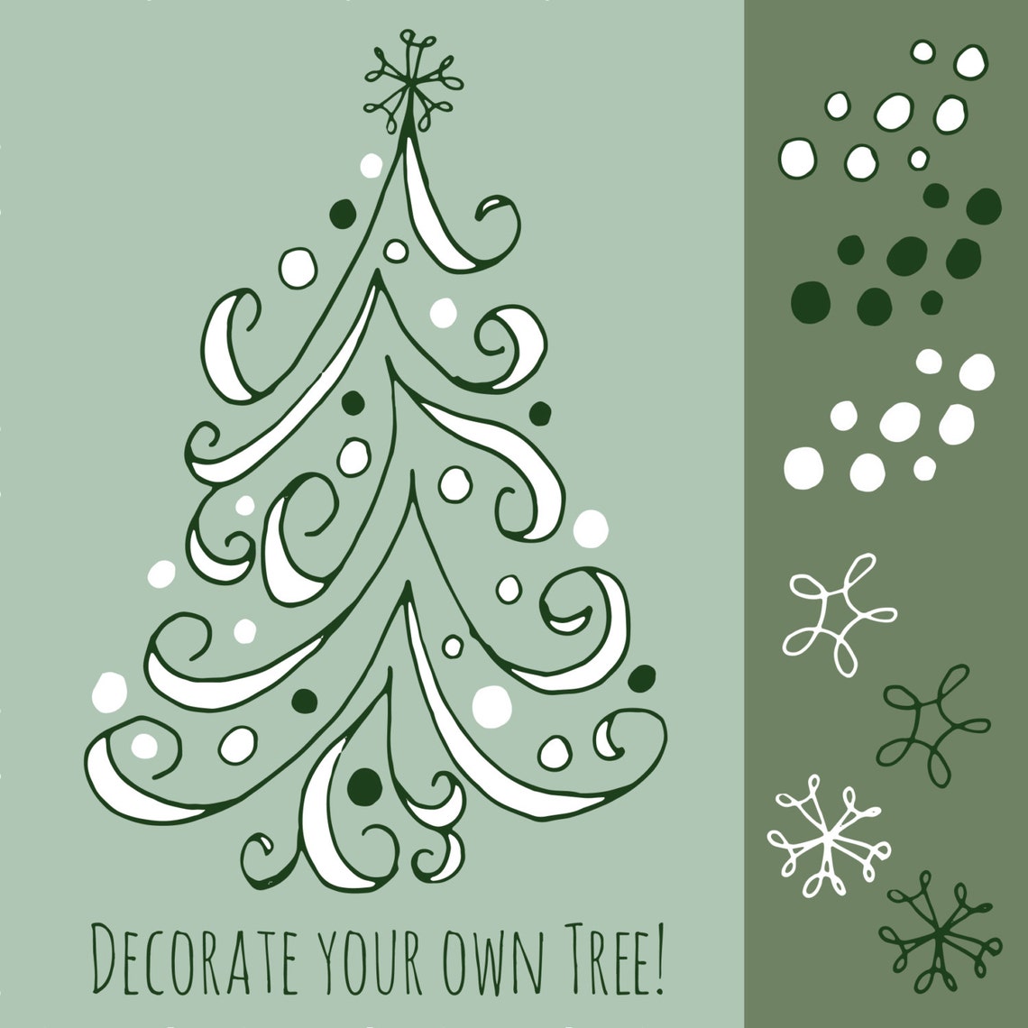 Christmas Tree Clipart Set, Doodle Christmas Tree PNG Files, Christmas ...