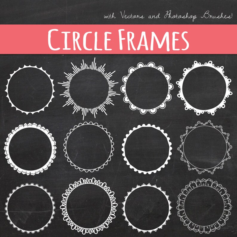 Circle Clipart Frames, 12 Frame Clipart, Circle Frames, Monogram Frames ...