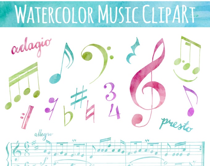 Music Notes Clipart, Music Clipart, Music Png, Digital Clip Art, Treble ...