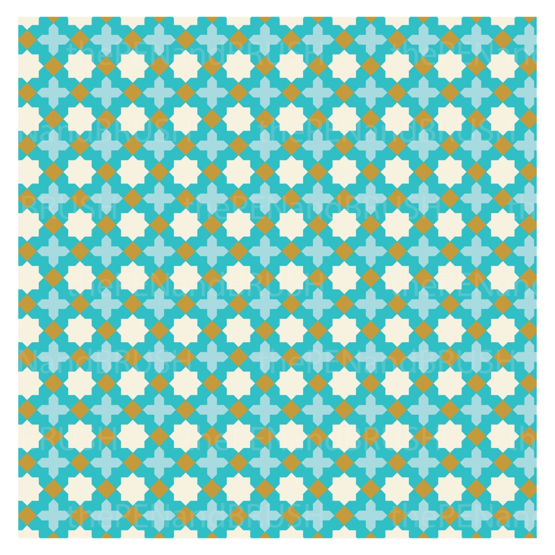 Turquoise + Mustard Digital Paper Pack, Moroccan Seamless Patterns ...