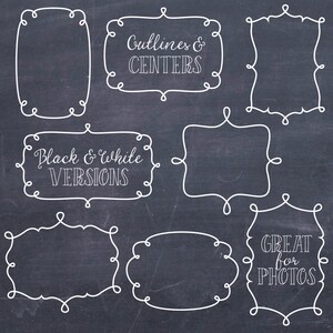 CLIP ART: Cute Digital Doodle Frames // Clipart // Digital Download ...