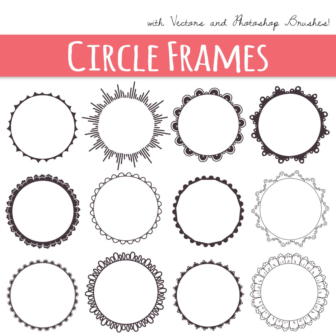 Circle Clipart Frames, 12 Frame Clipart, Circle Frames, Monogram Frames ...