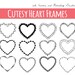 Heart Frames Clipart Set, 12 Digital Frame Clipart, Doodle Frames ...