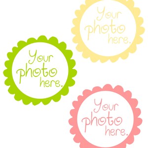 Frame Clipart Set, 20 Digital Frames, Round Frames, Scalloped Circle ...