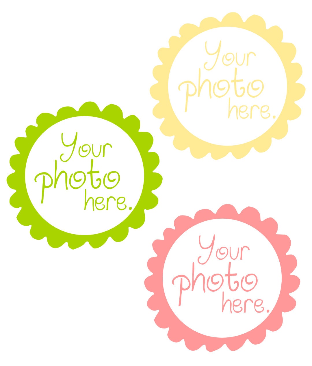 Frame Clipart Set, 20 Digital Frames, Round Frames, Scalloped Circle ...