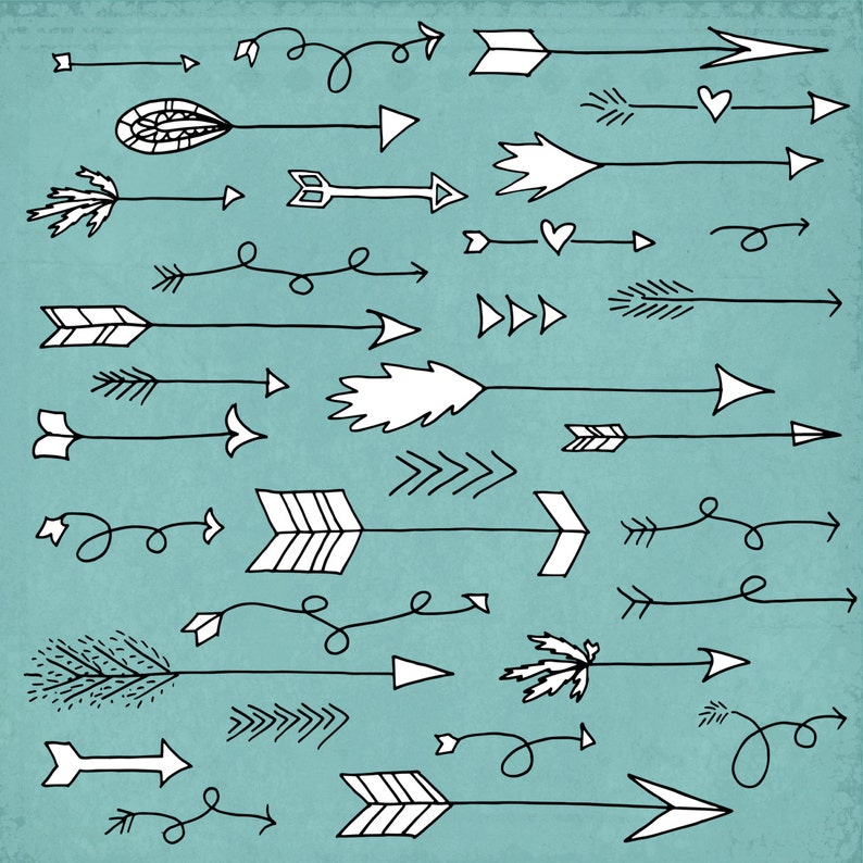 Arrow Clipart Set, 32 Clipart Arrows, Digital Clipart, Arrow Text ...