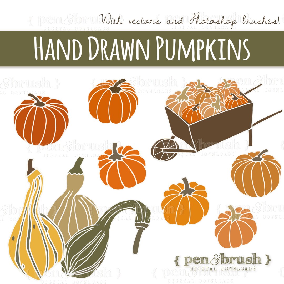 Pumpkin Clipart Pack, Fall Clipart, Autumn Clipart, Pumpkin Patch ...