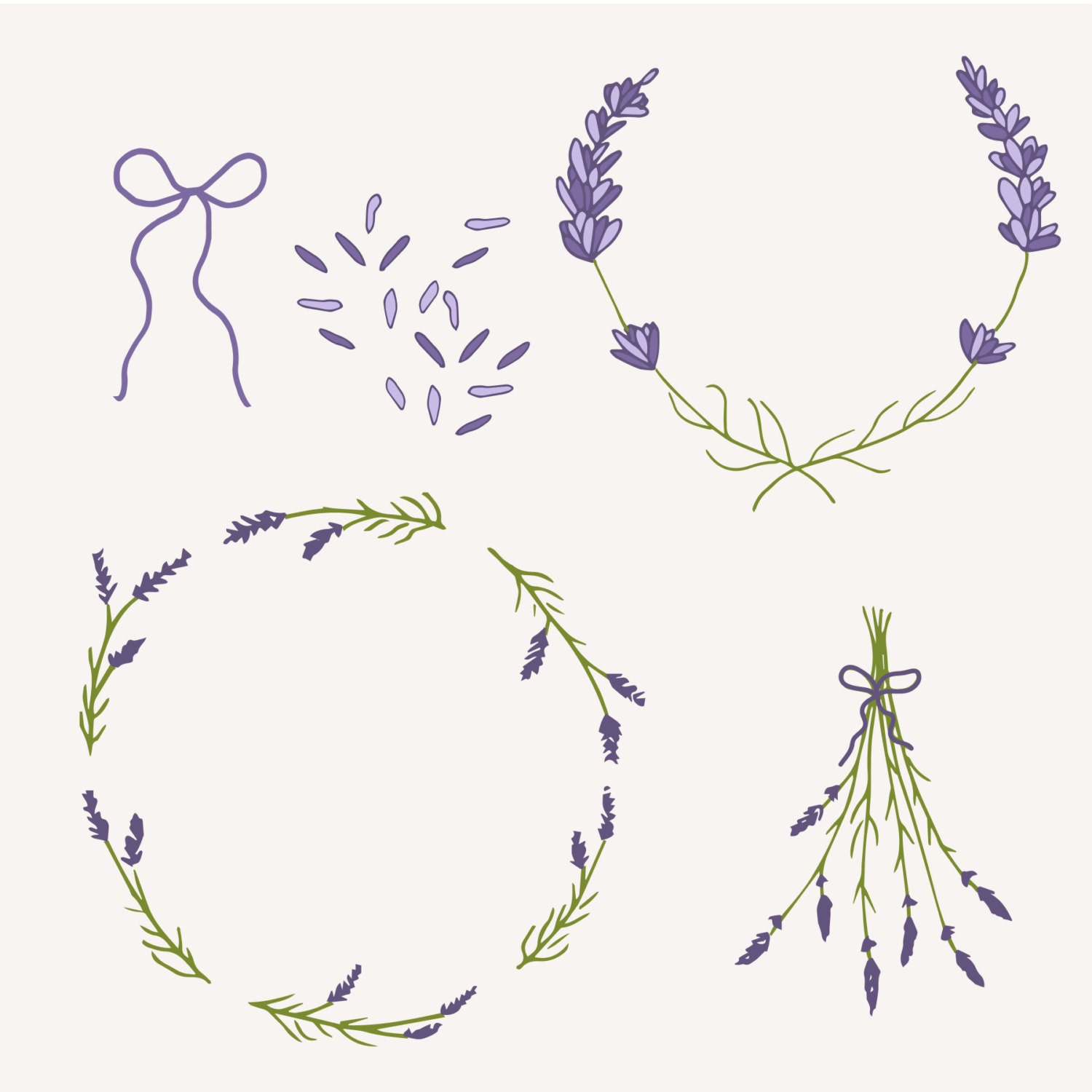 Lavender Clipart Set Herb Clip Art Herbal Clipart Lavender - Etsy