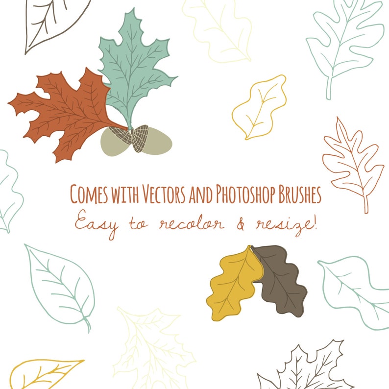 Fall Leaves Clipart, Cute Autumn Clipart, Fall Clipart, Fall Leaf Clip ...