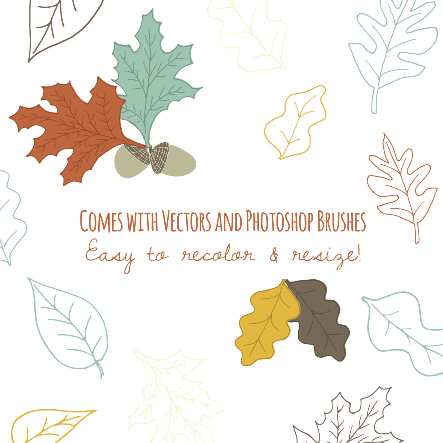 Fall Leaves Clipart, Cute Autumn Clipart, Fall Clipart, Fall Leaf Clip ...