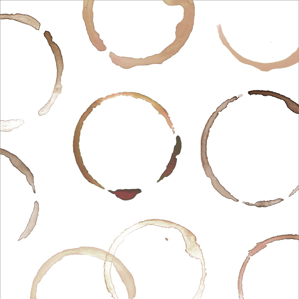 Watercolor Coffee Stain Clipart, Digital Clipart Coffee Rings, Coffee ...