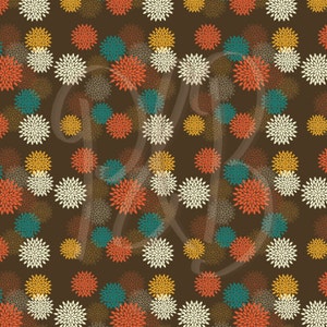 Autumn Digital Paper Pack, Orange Brown Teal, Floral Papers, Mums ...