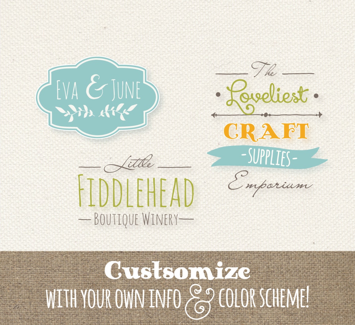 5 Premade Logo Designs, Editable Logo Pack, Logo Template, Premade ...