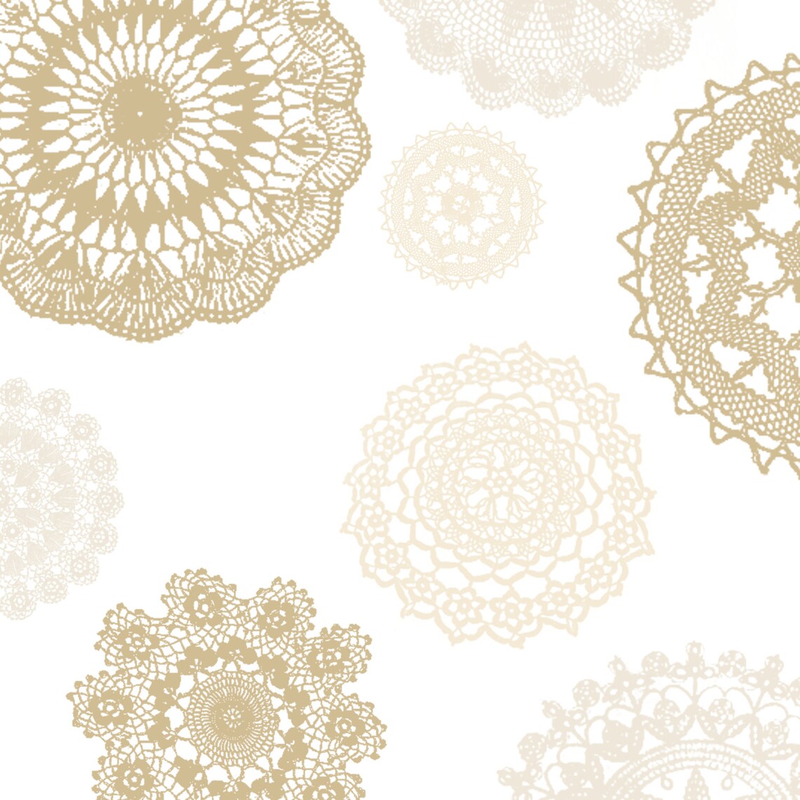 Vintage Lace Doilies Clipart Sepia Doily Graphics Cream - Etsy