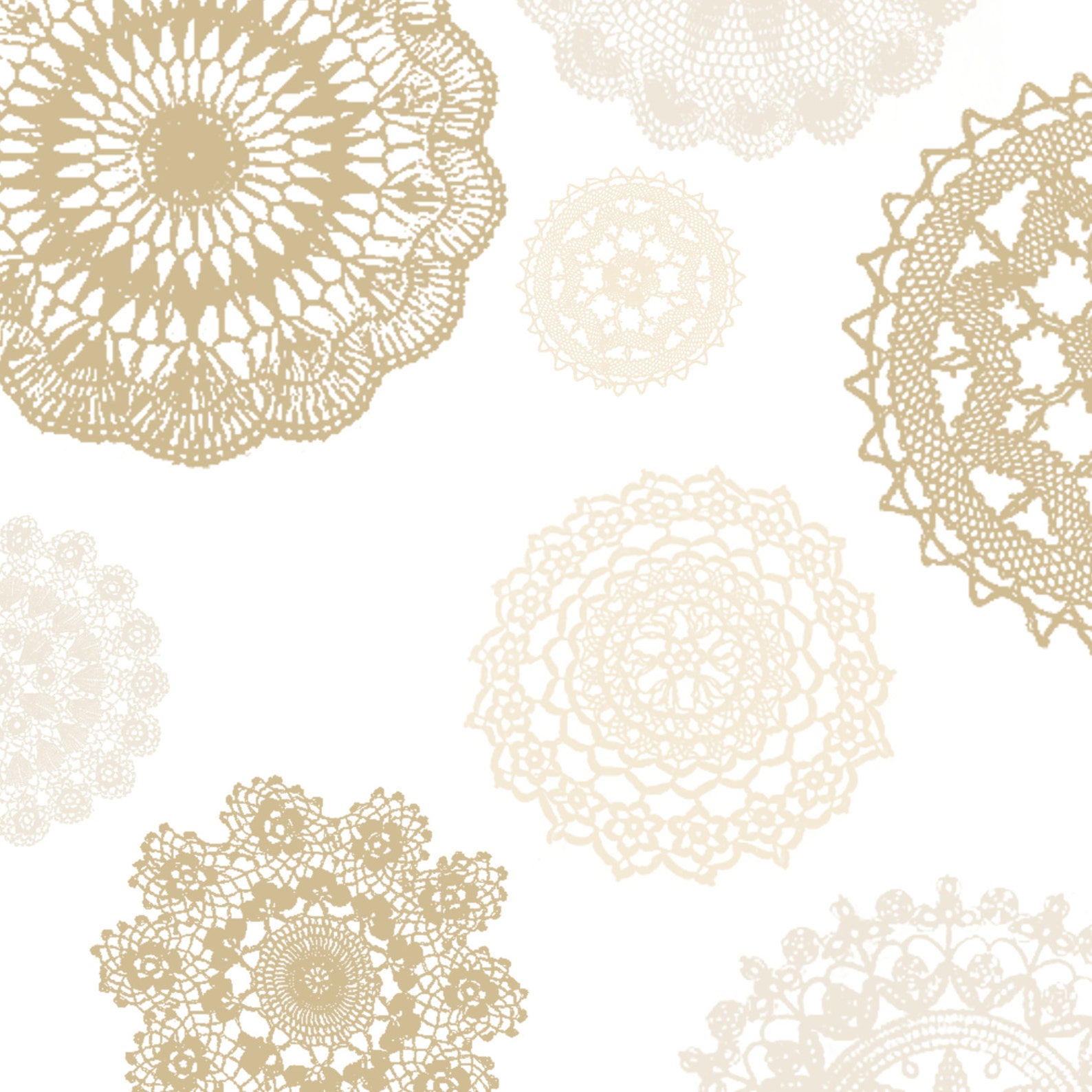 Vintage Lace Doilies Clipart, Sepia Doily Graphics, Cream, Tan, Lace ...