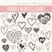 Doodle Heart Clipart Set, 28 Cute Heart Doodles, Valentines Clipart ...