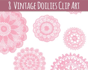 CLIP ART: Vintage Doily Set // Beautiful Lace Doilies // | Etsy
