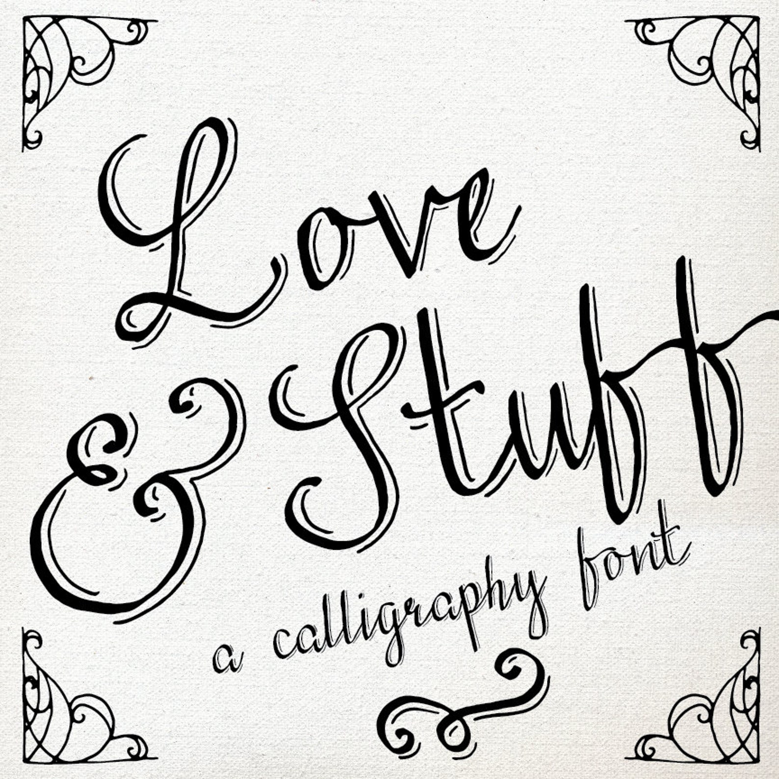 Love & Stuff Font Download, Digital Fonts, With Catchwords, Vintage ...