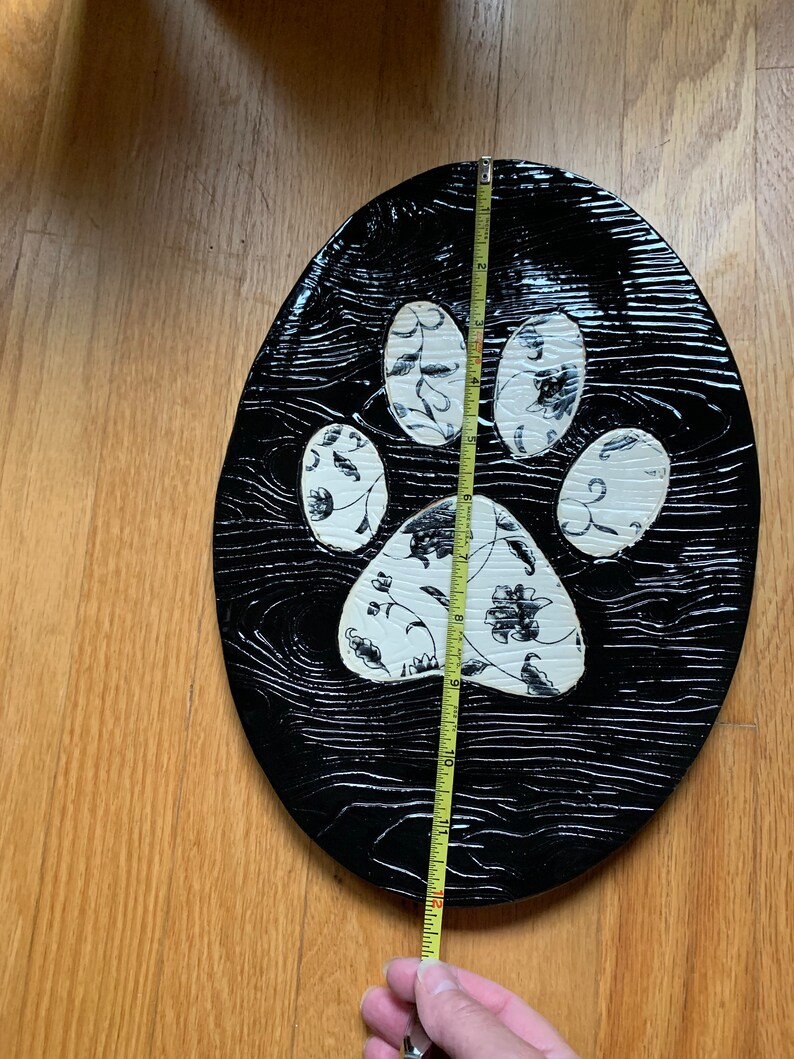 Black Paw Print Plate - Etsy